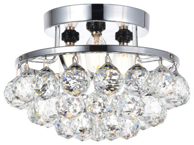 Cetro 3-light Chrome Flush Mount Clear - Contemporary - Flush-mount ...