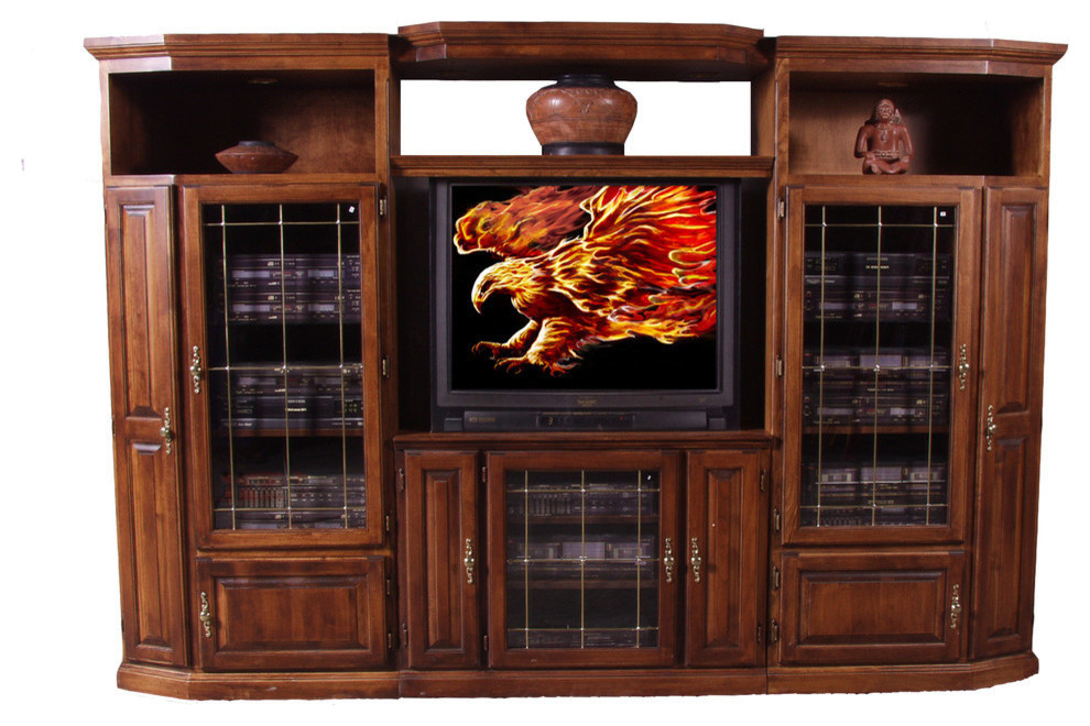 Traditional Alder TV Stand With Media Storage, 43w - Traditional ...