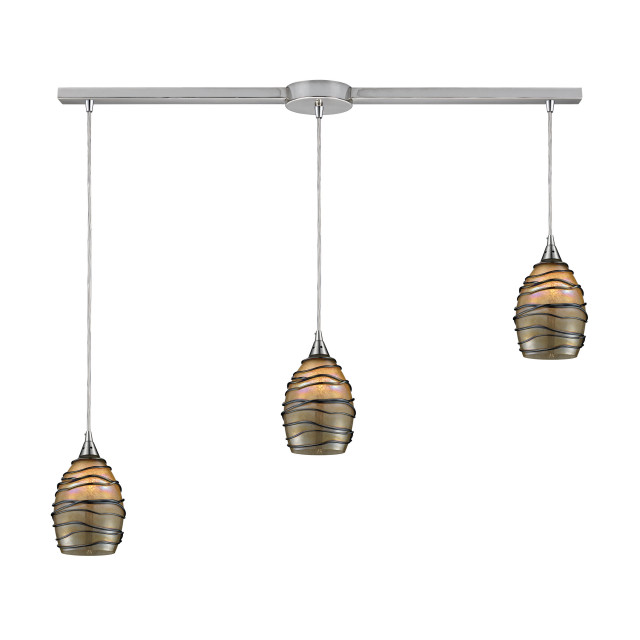 Vines 3-Light Linear Pendant Fixture - Contemporary - Pendant Lighting ...
