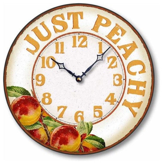 Vintage-Style Casual Kitchen Peach Clock - Eclectic - Wall Clocks - by ...
