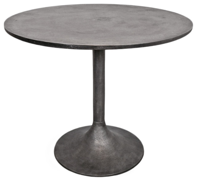 Gunmetal Round Dining Table, 36" - Industrial - Dining Tables - by ...