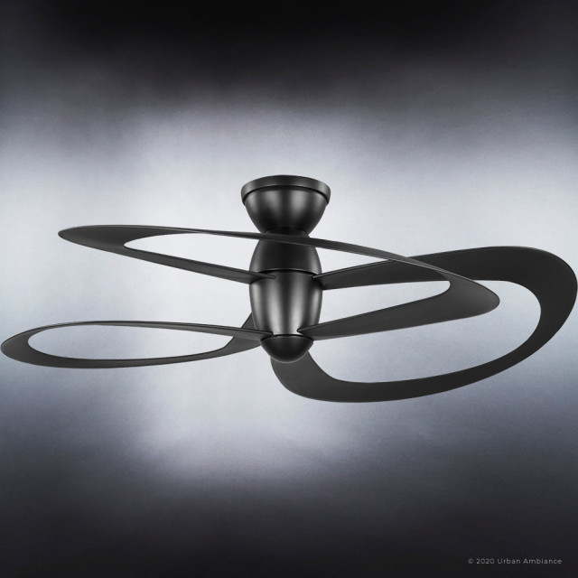 Luxury Modern Ceiling Fan, Midnight Black - Contemporary - Ceiling Fans ...