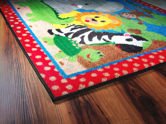 Flagship Carpets CE418-28W 8'x5' Cutie Jungle Educational Rug ...