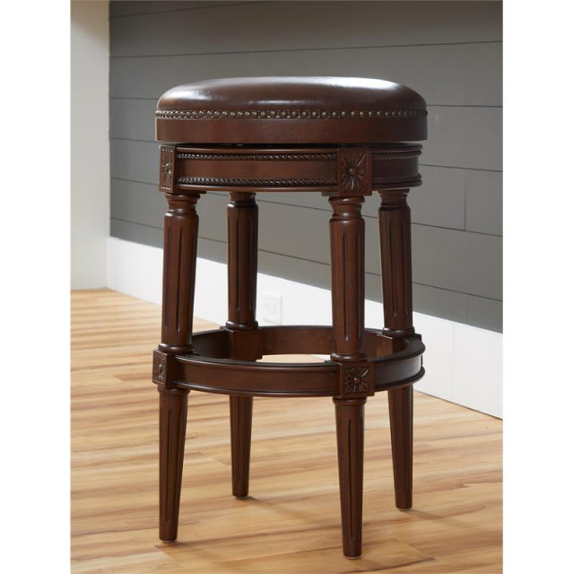 New Ridge Home Goods Chapman 31" Backless Wood Bar Height Stool in ...