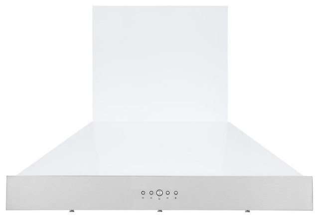 36 in. 600 CFM Wall Mount Pyramid Range Hood in White - Contemporary ...
