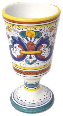 Deruta Labor Ceramiche Ricco Goblet - Mediterranean - Wine Glasses - by ...