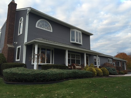 Compass Coastal Blue Siding before and after