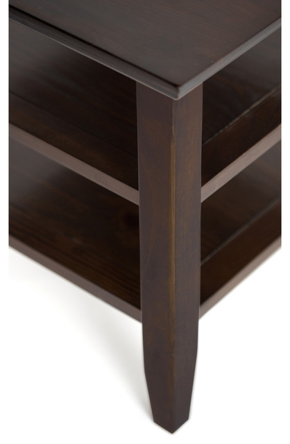 Acadian Solid Wood 14 Inch Wide Rectangle Narrow Side Table In Brunette ...