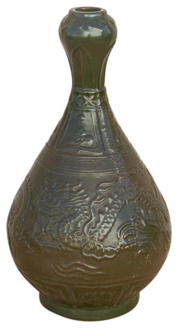 Asian Emerald Green Ceramic Vessel - Asian - Vases - by De-cor | Houzz
