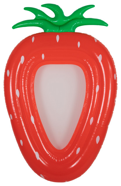 Jumbo Strawberry Mesh Lounger Pool Float 65.5" - Modern - Pool Toys And ...