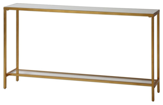 Classic Minimalist Gold Console Table, Simple Hall Entry - Transitional ...