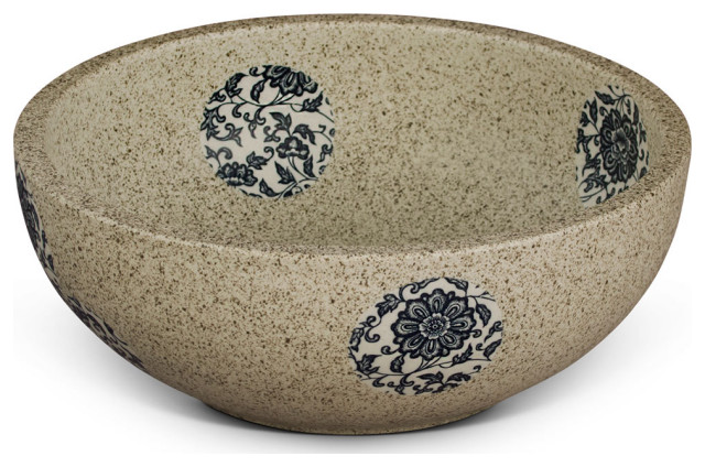 16in Blue and White Ball Motif Green Oriental Porcelain Basin - Asian ...