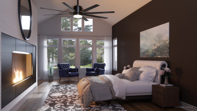 Luxury Urban Loft Ceiling Fan, Midnight Black, UHP9050, Chatham ...