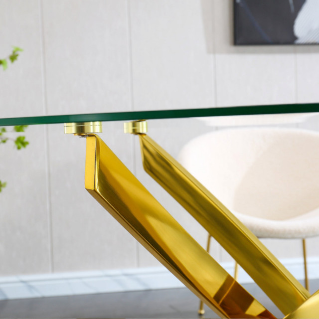 Bendina Round Dining Table Gold - Contemporary - Dining Tables - by ...