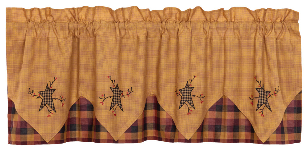 Heritage Farms Primitive Star And Pip Valance Layered, 20x60, 20x60 ...
