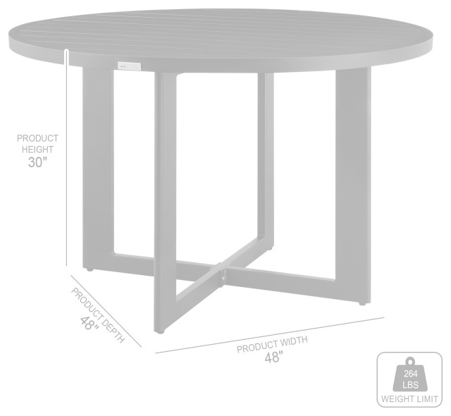 Cayman Outdoor Patio Round Dining Table, Aluminum - Transitional ...