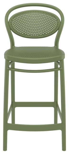 Marcel Counter Stool Olive Green, Set of 2 - Contemporary - Outdoor ...