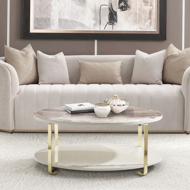 Ariana Cocktail Table, Gold - Contemporary - Coffee Tables - by Michael ...