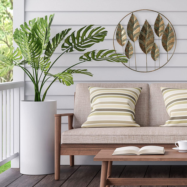 Botanical Leaf Roundel, 31.5" - Contemporary - Wall Sculptures - by ...