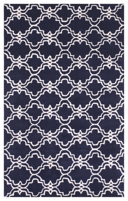 Blue Traditional Trellis Moroccan Area Rug - Contemporary - Area Rugs ...
