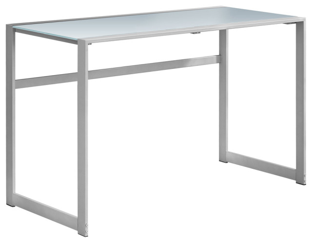 22" Silver Rectangular Computer Desk - Contemporary - Desks And Hutches ...