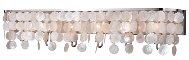Elsa Capiz Shell 6L Vanity Satin Nickel - Beach Style - Bathroom Vanity ...