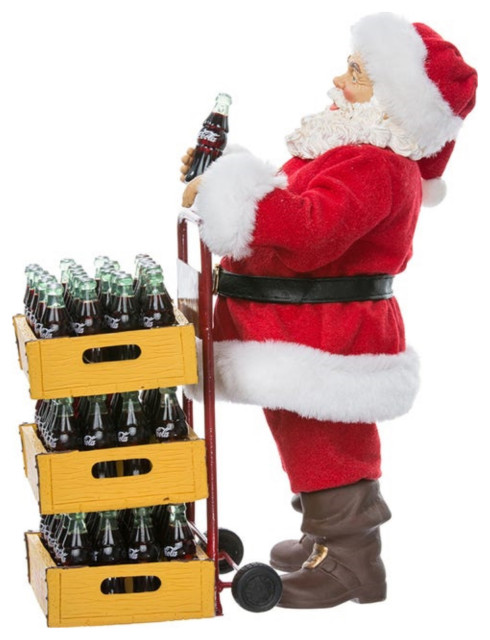 Coca-Cola Fabrich Santa With Delivery Cart, 10.5" - Traditional ...