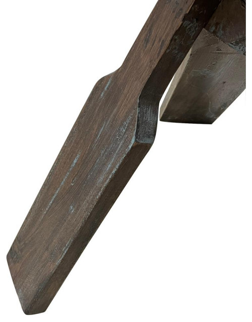 Sunset Trading Cottage Round Boat Oar Accent Table | Distressed Brown ...