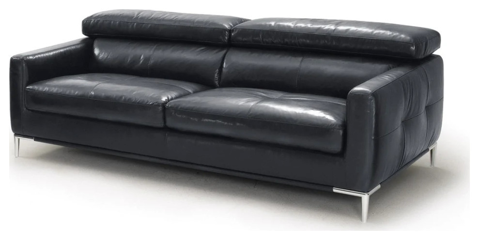 Jennifer Modern Black Leather Sofa - Midcentury - Loveseats - by Virgil ...