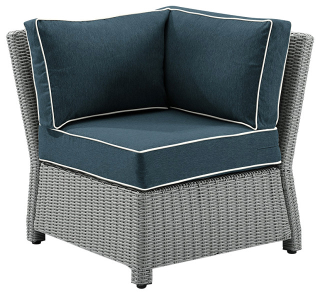 Bradenton Outdoor Wicker Sectional Corner Chair - Tropical - Outdoor ...