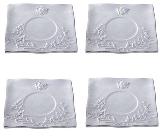 Ceramic Square Dinner Plate Bust 10x10" Set Of 4 - Contemporary ...