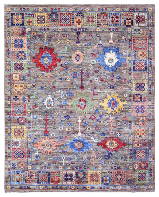 Goose Gray Aryana Collection Antique Mahal Design Large Leaf El Rug 8 ...