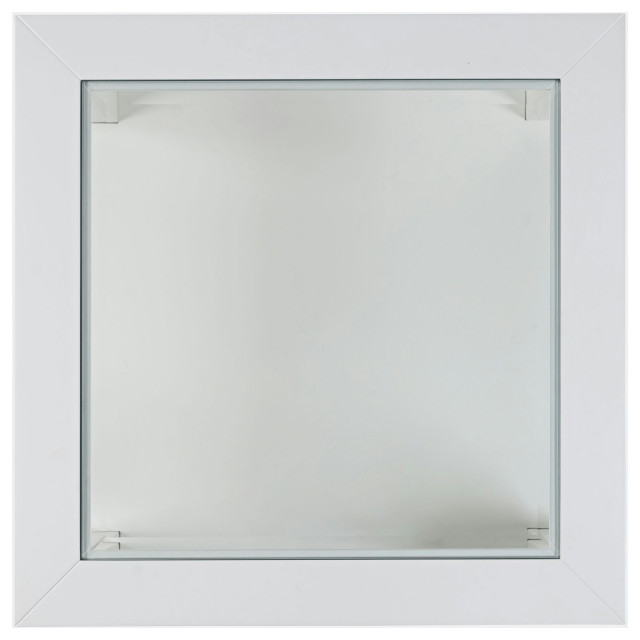 Urban Icon Contemporary Glass Inlay End Table with Storage - White ...