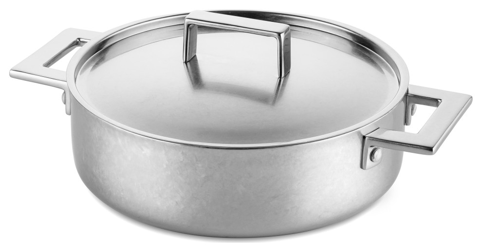 Attiva Pewter Frying Pan Dual Handles, 11"Dia - Industrial - Frying ...