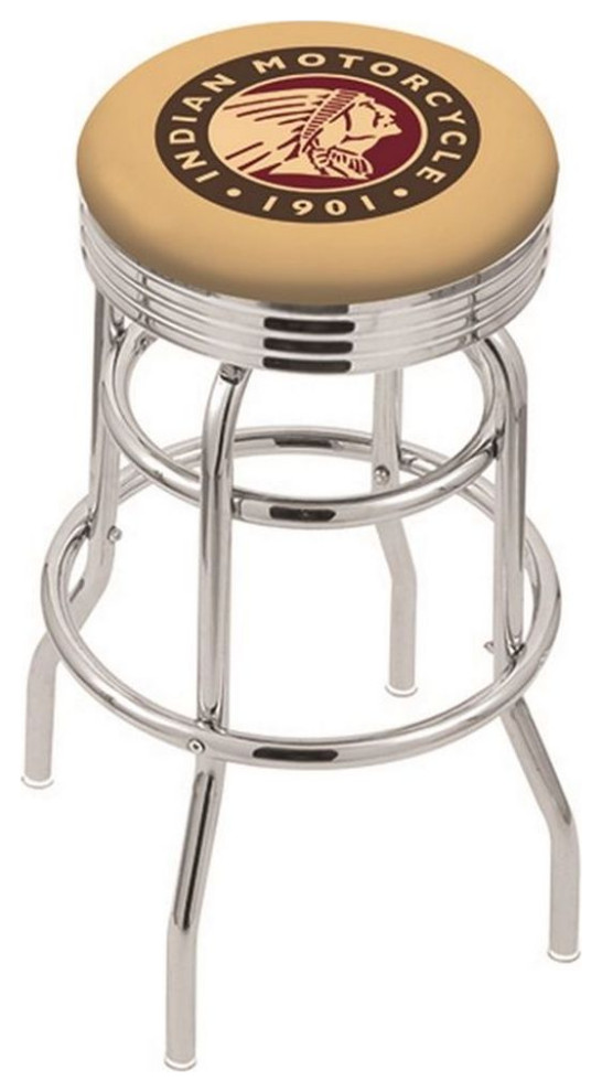 Holland L7C3C Indian Motorcycle 30" Double-Ring Bar Stool - Chrome ...