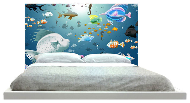 "Underwater Fish" Headboard, Twin - Beach Style - Headboards - by ...