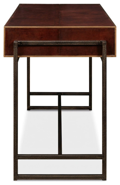 Modern Industrial Leather Desk - Industrial - Desks And Hutches - by ...