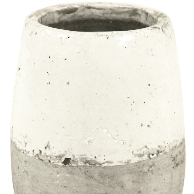 Large White Stone Vase - Farmhouse - Vases - by Zentique, Inc. | Houzz