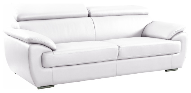 86" Captivating White Leather Sofa - Contemporary - Sofas - by ...