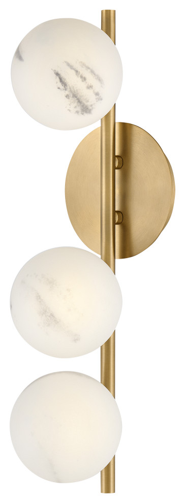 Fredrick Ramond Selene Large Three Light Sconce, Lacquered Brass, 6.0 ...