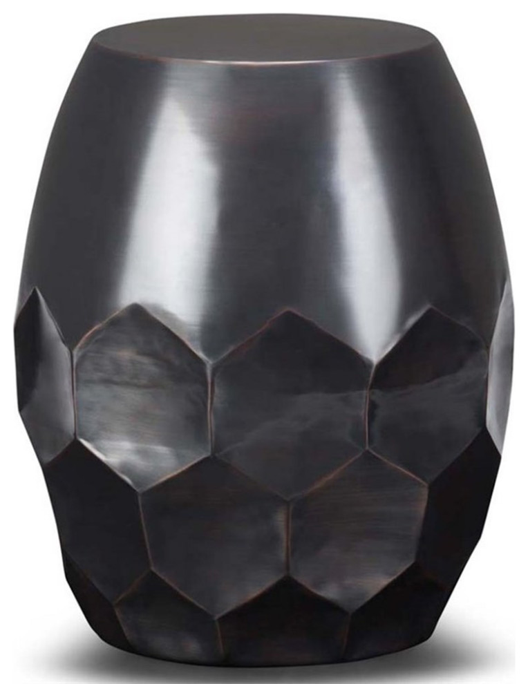 Maklaine Industrial 16 " Metal Accent Side Table in Antique Copper ...