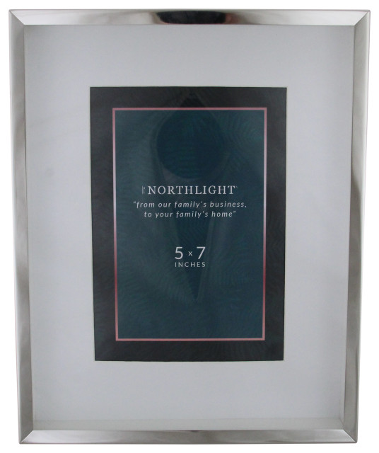 10" Modern Look Rectangular 5" x 7" Photo Picture Frame Silver and ...
