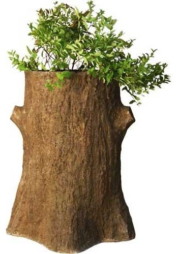 Tree Trunk Planter 30 Garden Display - Rustic - Outdoor Pots And ...