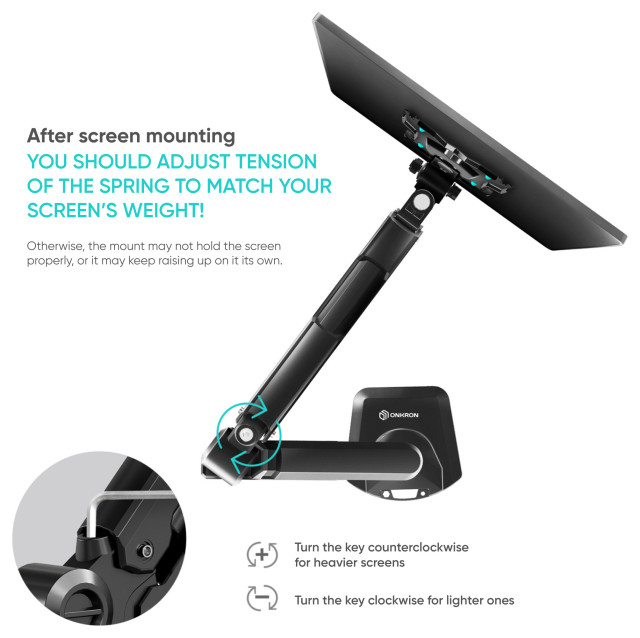 ONKRON Monitor Arm - Full Motion Desk Mount 13" - 34" Screens up to 22 ...