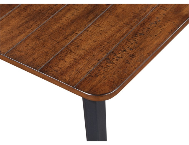 Bowery Hill Modern Uma 60 Inch Brown Oak Wood Dining Table Finish ...