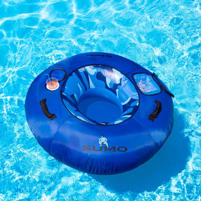 54-Inch Inflatable Blue Camouflage Swimming Pool Tube w/ Cup Holder ...
