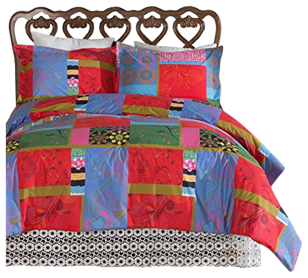 Polynesian Patchwork 3-Piece Comforter Set, Queen / Full, King ...
