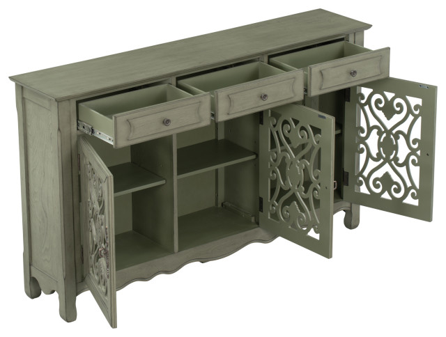 60-inch Wood Sideboard with Adjustable Shelves, 60" X 13" - French ...