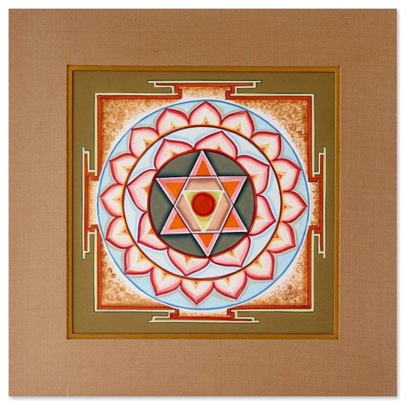 Novica Kalratri Yantra Painting - Mediterranean - Paintings - by NOVICA ...