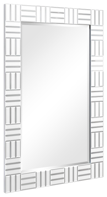Subway Tile Chromatic Rectangular Beveled Framed Wall Mirror ...